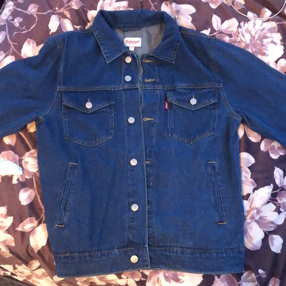Budweiser | Jackets & Coats | Budweiser King Of Beers Blue Denim Jacket ...